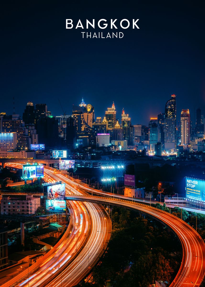 'Bangkok' Poster, picture, metal print, paint by Blacklasch | Displate
