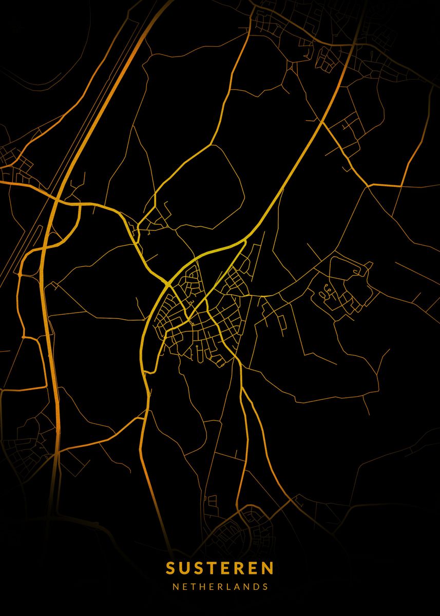 'Susteren City Map' Poster by Trulaf Design | Displate