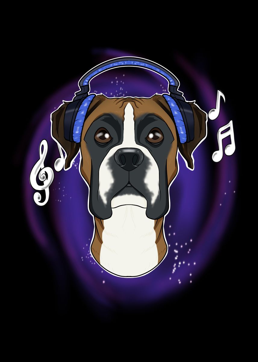 'Music Lover I DJ Boxer' Poster, picture, metal print, paint by ...