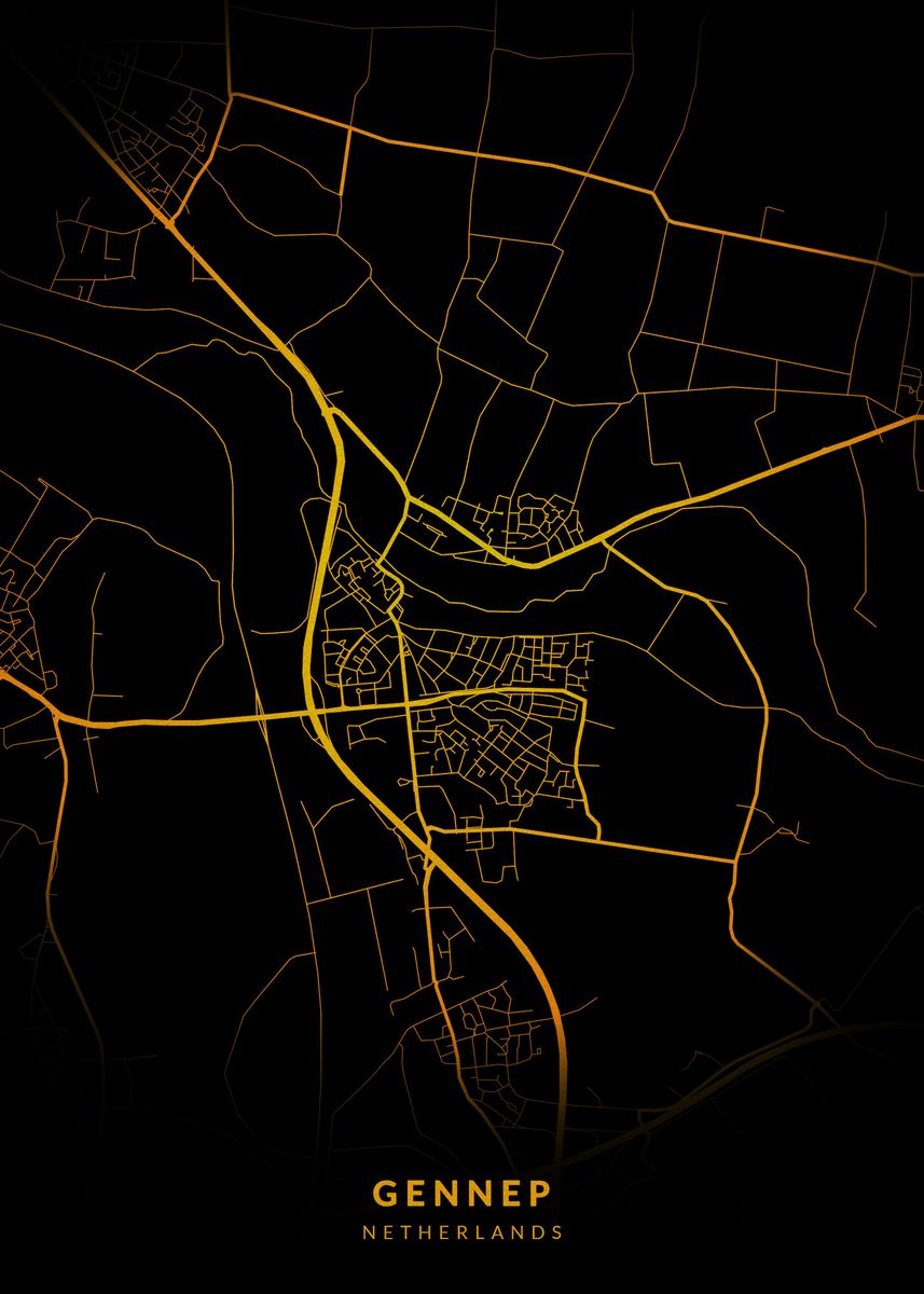 'Gennep City Map' Poster by Trulaf Design | Displate