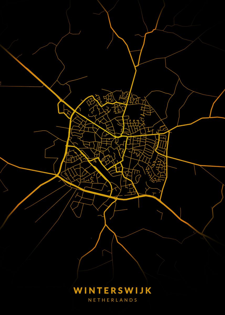 'Winterswijk City Map' Poster, picture, metal print, paint by Trulaf ...