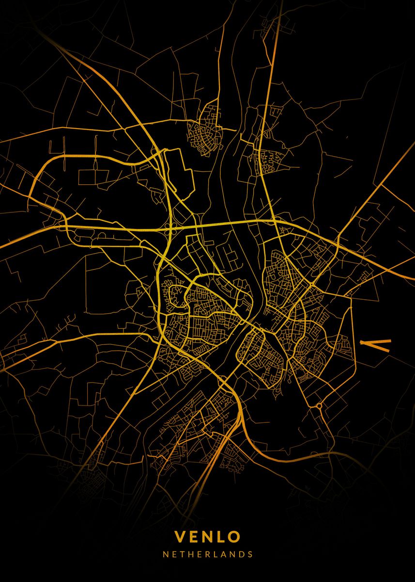 'Venlo City Map' Poster by Trulaf Design | Displate
