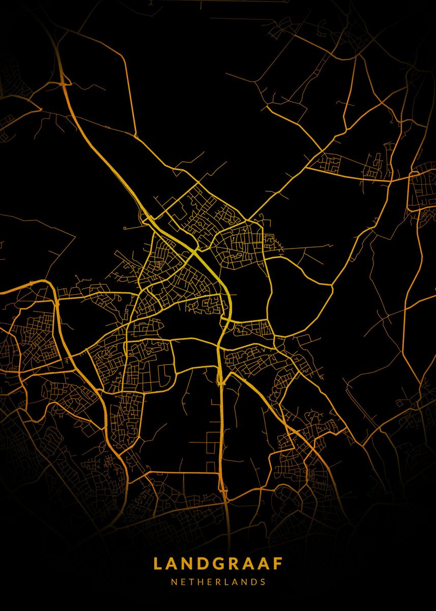 'Landgraaf City Map' Poster, picture, metal print, paint by Trulaf Design | Displate