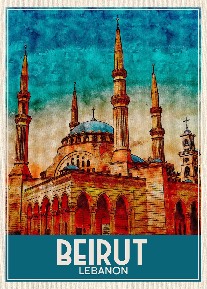 'Travel Art Beirut Lebanon' Poster, picture, metal print, paint by FAA ...