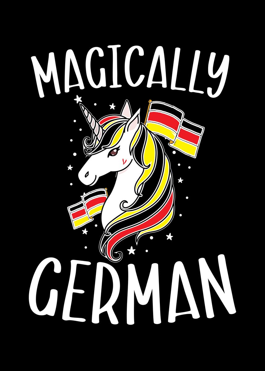 'Magically German Unicorn' Poster, picture, metal print, paint by NAO ...