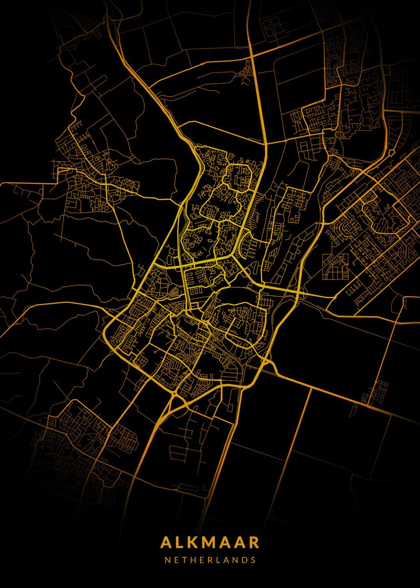 'Alkmaar City Map' Poster by Trulaf Design | Displate