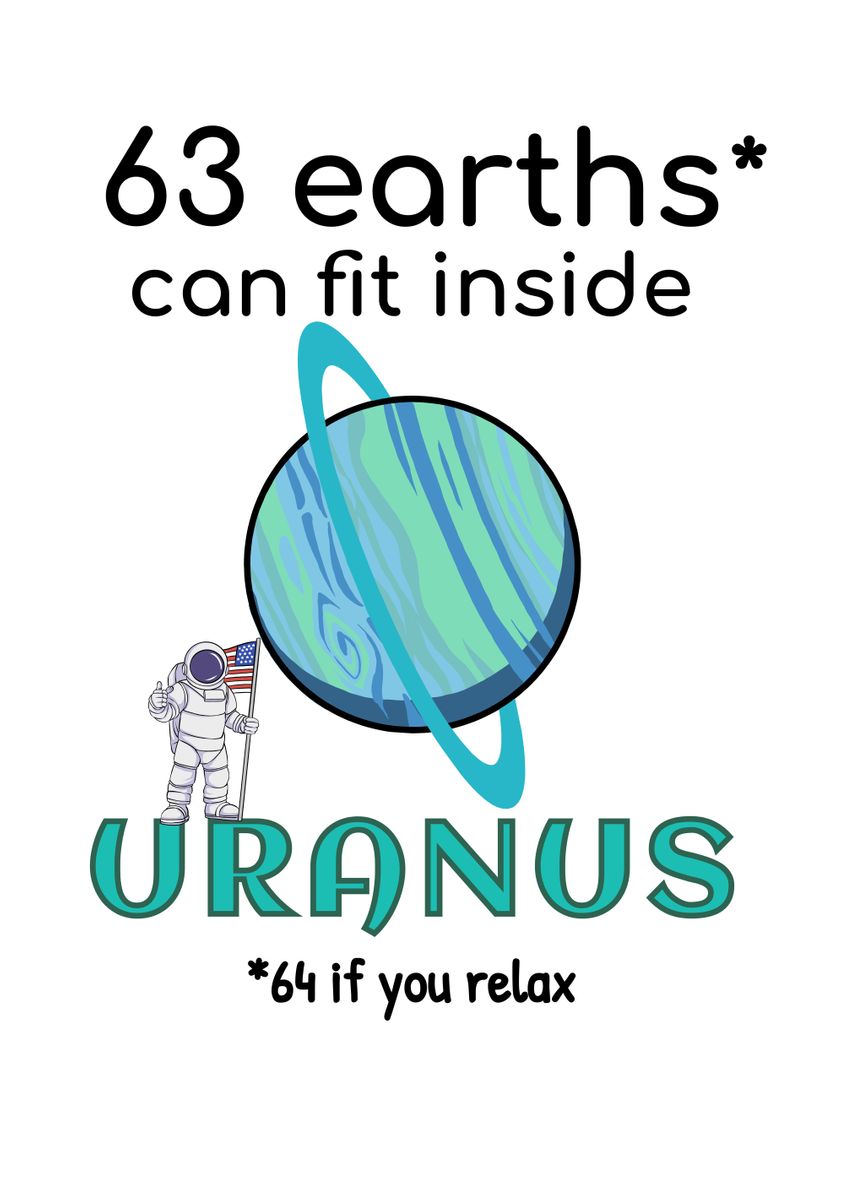 '63 Earths Can Fit Uranus' Poster, picture, metal print, paint by ...