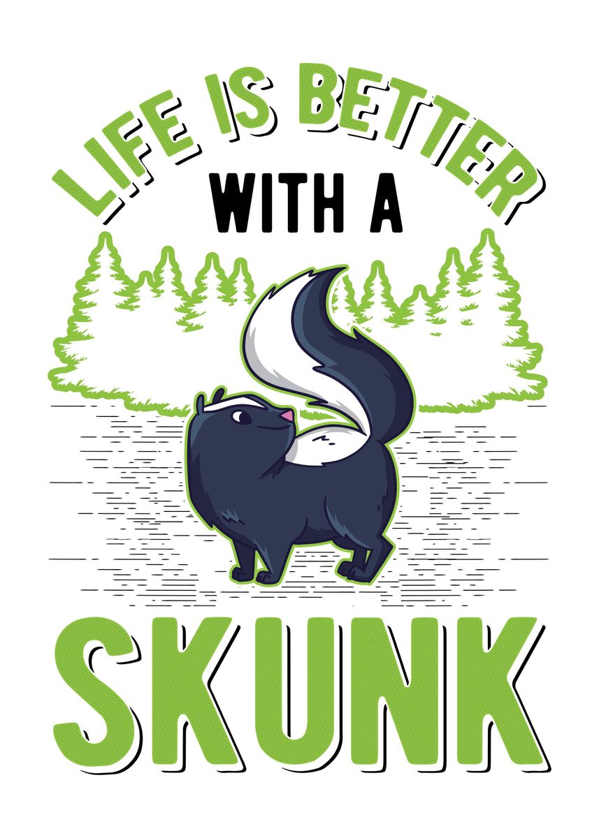 'Skunk Lover' Poster, picture, metal print, paint by FavoritePlates ...