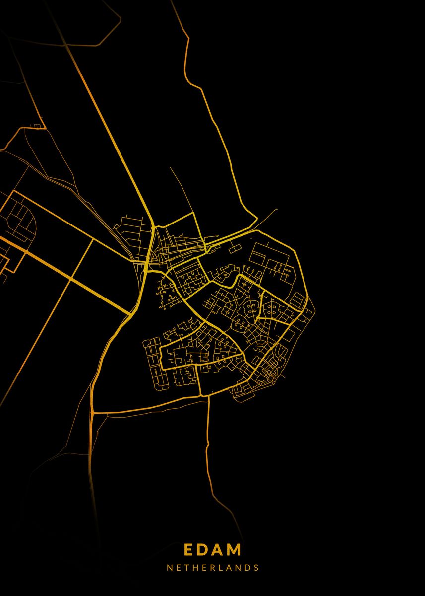 'Edam City Map' Poster by Trulaf Design | Displate