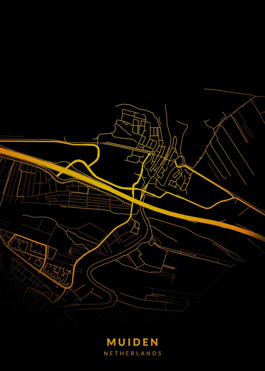 'Muiden City Map' Poster, picture, metal print, paint by Trulaf Design ...