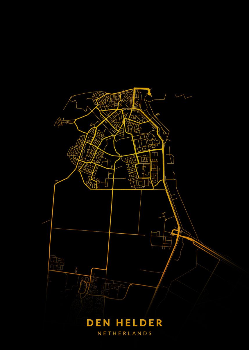 'Den Helder City Map' Poster, picture, metal print, paint by Trulaf ...