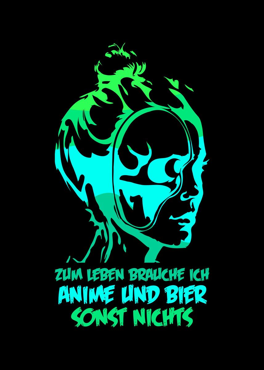 'German Anime' Poster, picture, metal print, paint by Sebastian Wünsche ...