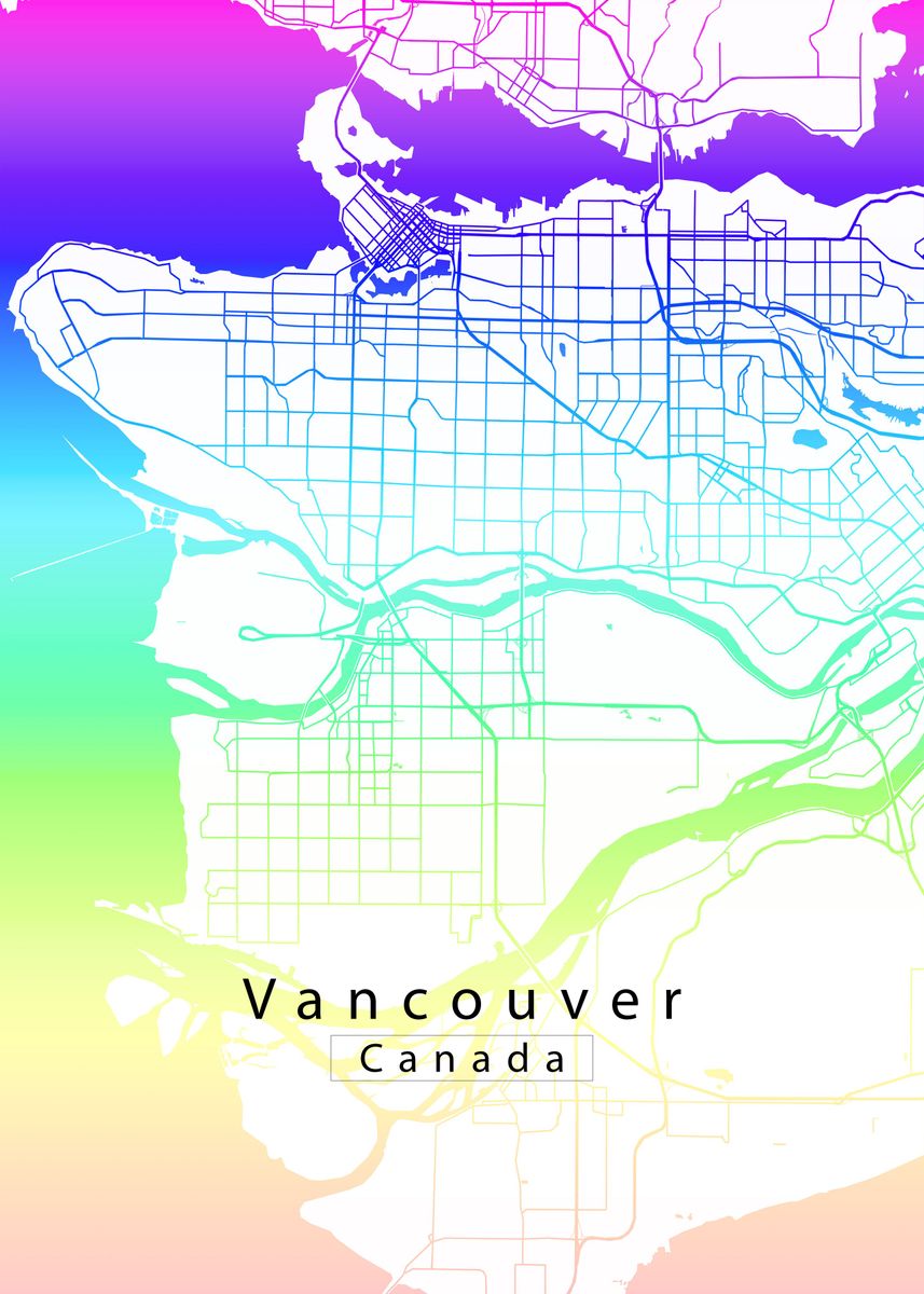'Vancouver City Map' Poster by Robin Niemczyk | Displate