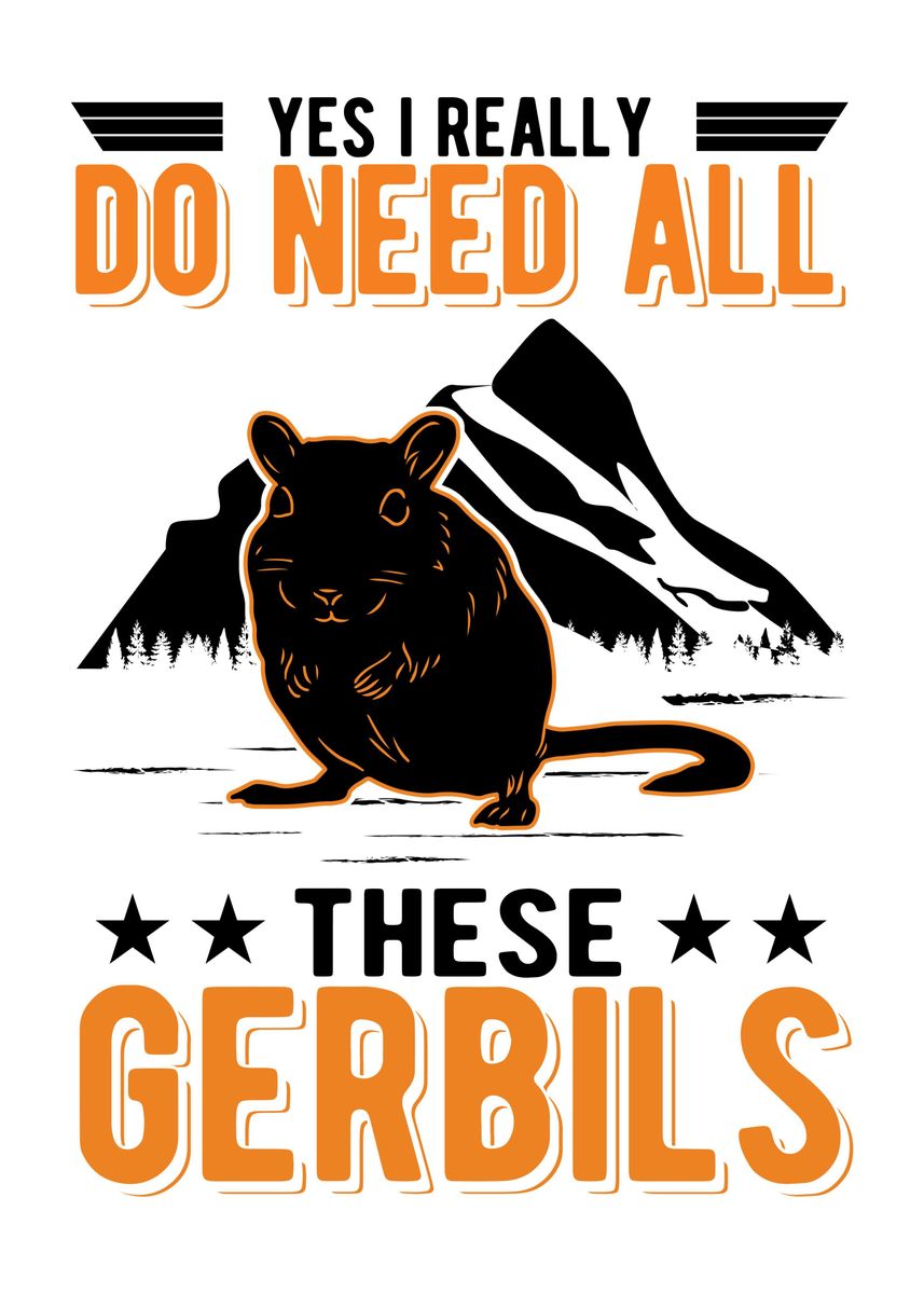 'Gerbil Racing Rat' Poster, picture, metal print, paint by ...