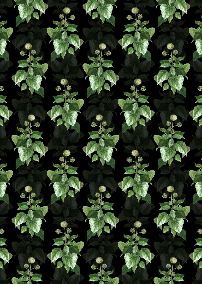 'Floral Common Ivy Pattern' Poster by Holy Rock Design | Displate