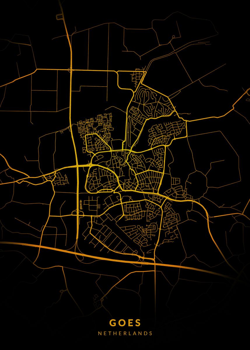 'Goes City Map' Poster, picture, metal print, paint by Trulaf Design | Displate