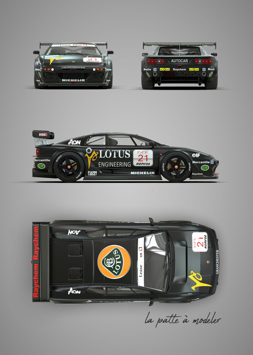 'Lotus Esprit GTR' Poster, picture, metal print, paint by ...