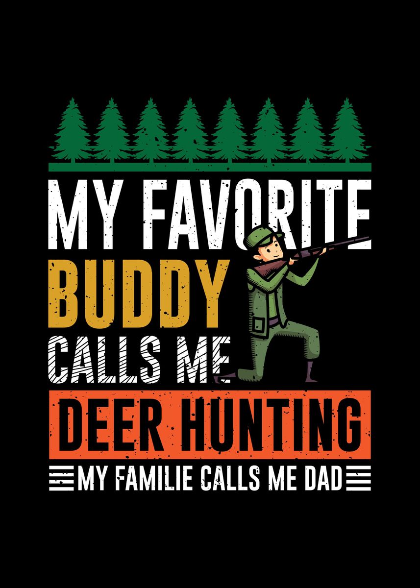 'Deer Hunter' Poster, picture, metal print, paint by Sebastian Wünsche ...