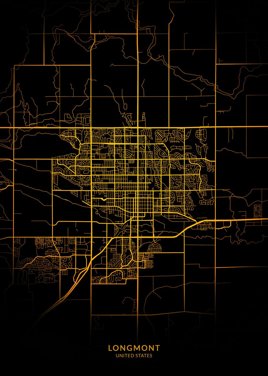 'Longmont City Map' Poster, picture, metal print, paint by Trulaf ...