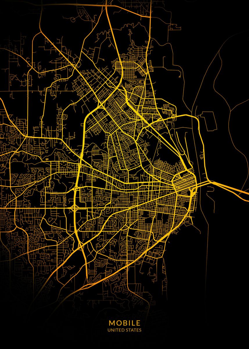 'Mobile City Map' Poster, picture, metal print, paint by Trulaf Design | Displate
