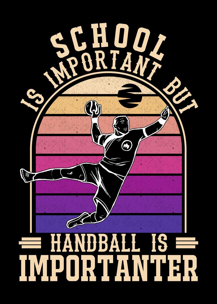 'School Handball' Poster, picture, metal print, paint by ...