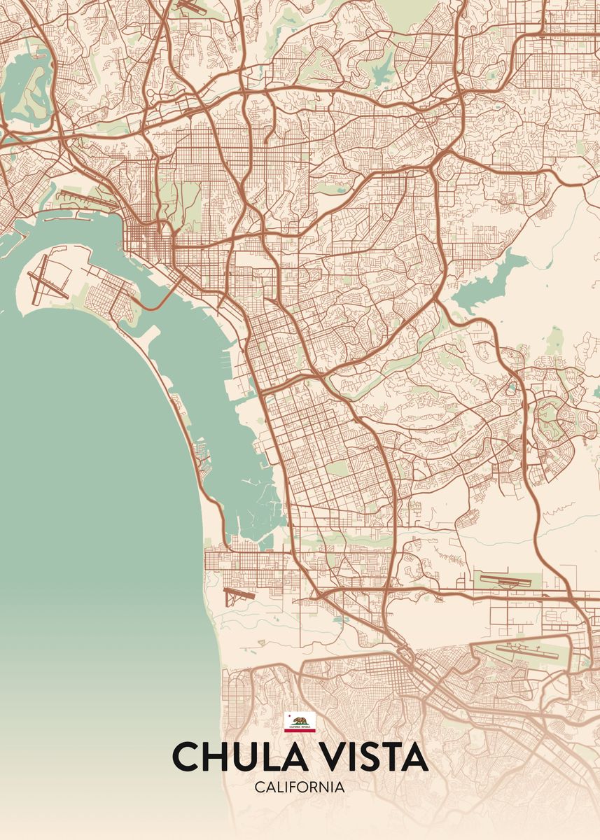 'Chula Vista CA' Poster, picture, metal print, paint by IMR Designs ...