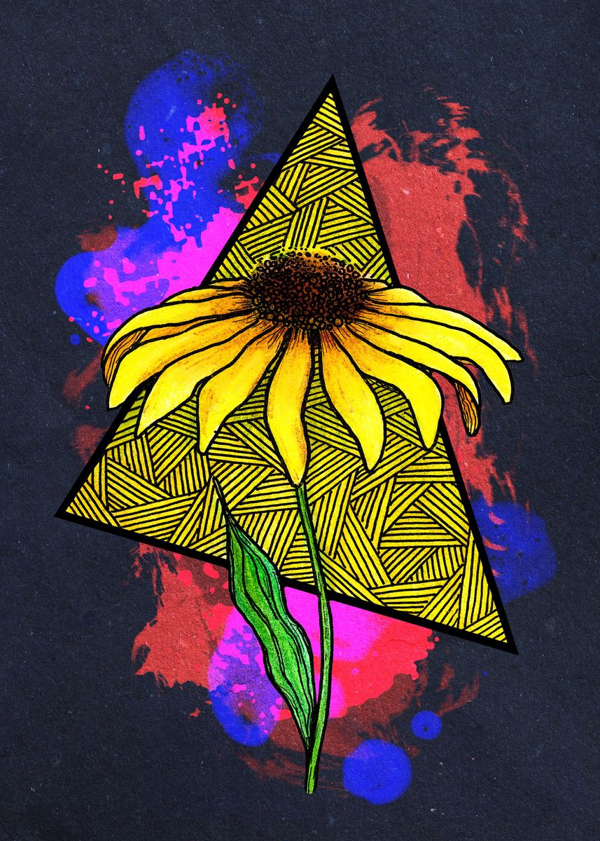 'Black Eyed Susan Dark' Poster by Kaisa Holsting | Displate