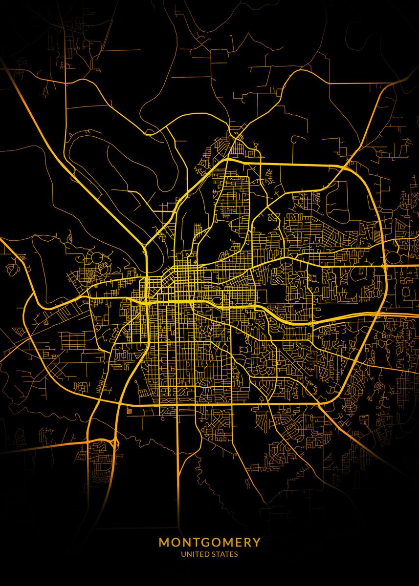 'Montgomery City Map' Poster by Trulaf Design | Displate