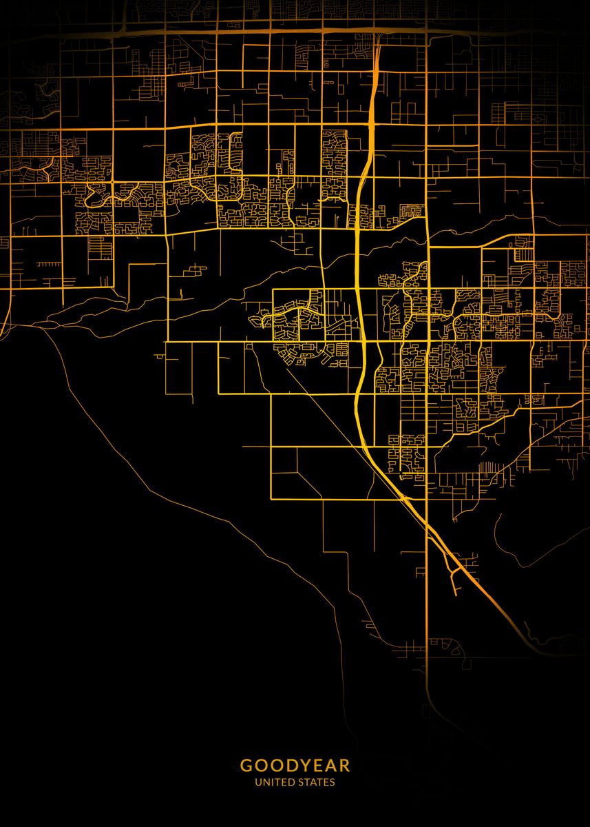 'Goodyear City Map' Poster, picture, metal print, paint by Trulaf ...
