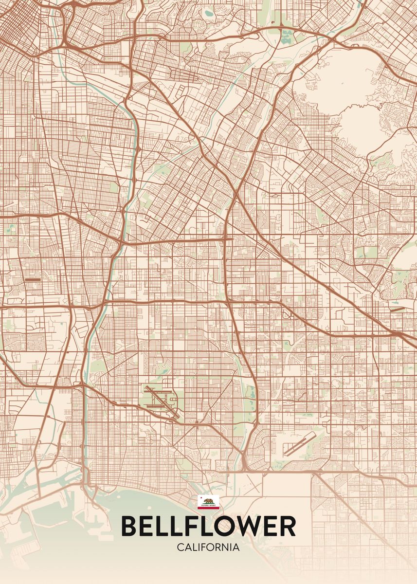 'Bellflower CA' Poster, picture, metal print, paint by IMR Designs ...