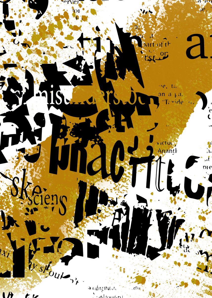 'Type Collage 20' Poster, picture, metal print, paint by Cormac Coyle ...