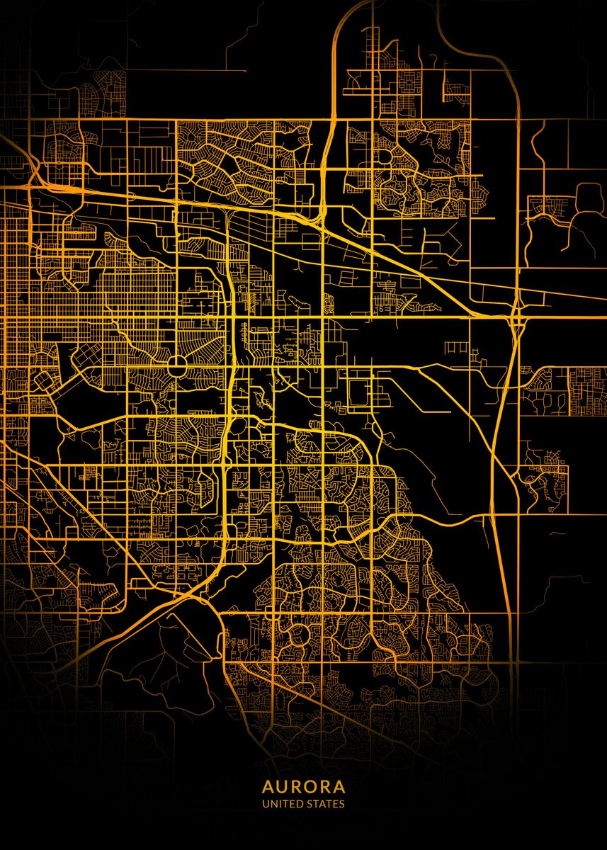 'Aurora City Map' Poster by Trulaf Design | Displate