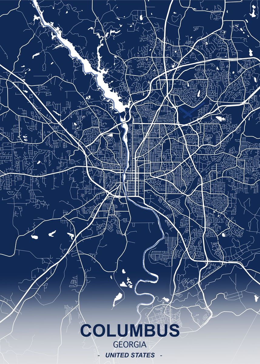 'Columbus Georgia' Poster, picture, metal print, paint by sinnois ...