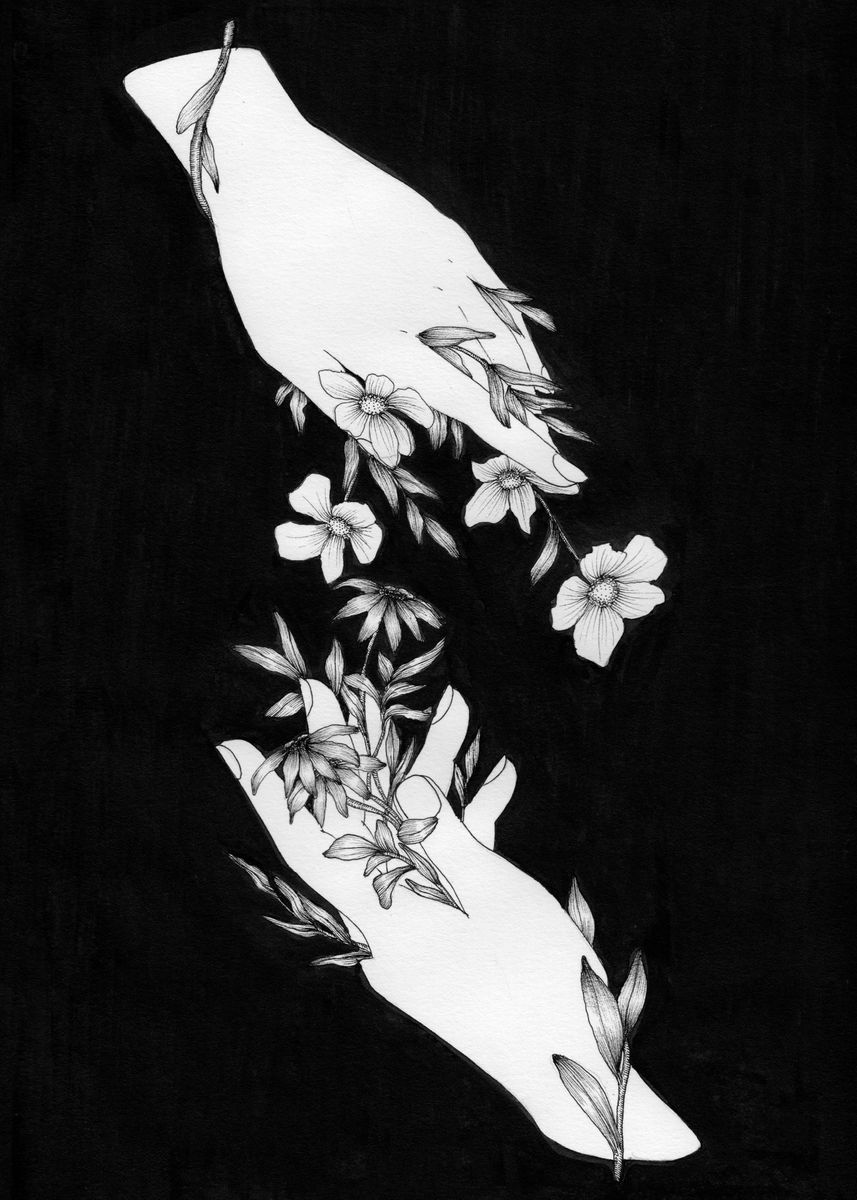 'Hands Bloom Flowers' Poster by Ella Mazur | Displate