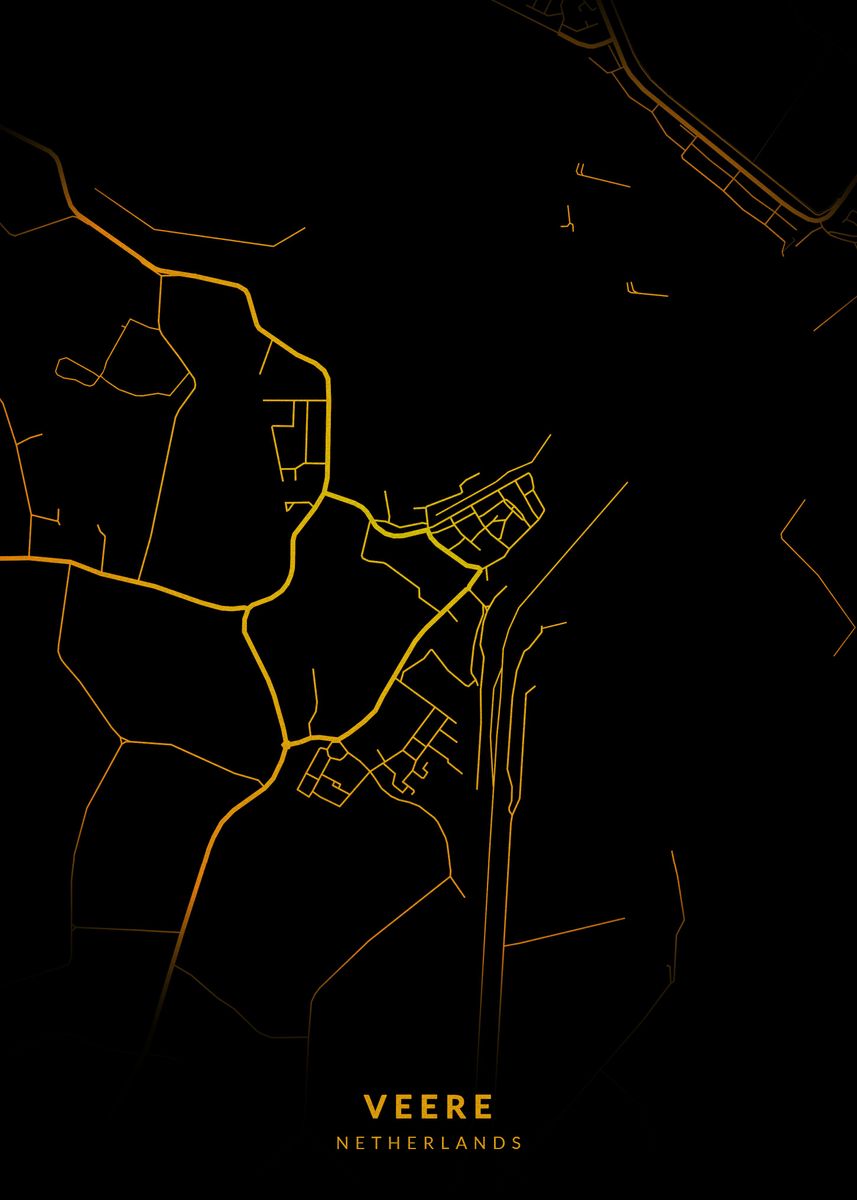 'Veere City Map' Poster, picture, metal print, paint by Trulaf Design ...