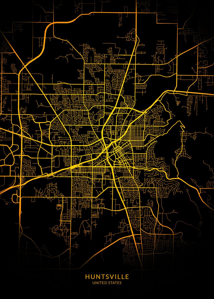 'Huntsville City Map' Poster by Trulaf Design | Displate