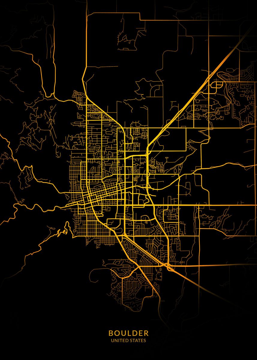 'Boulder City Map' Poster, picture, metal print, paint by Trulaf Design ...