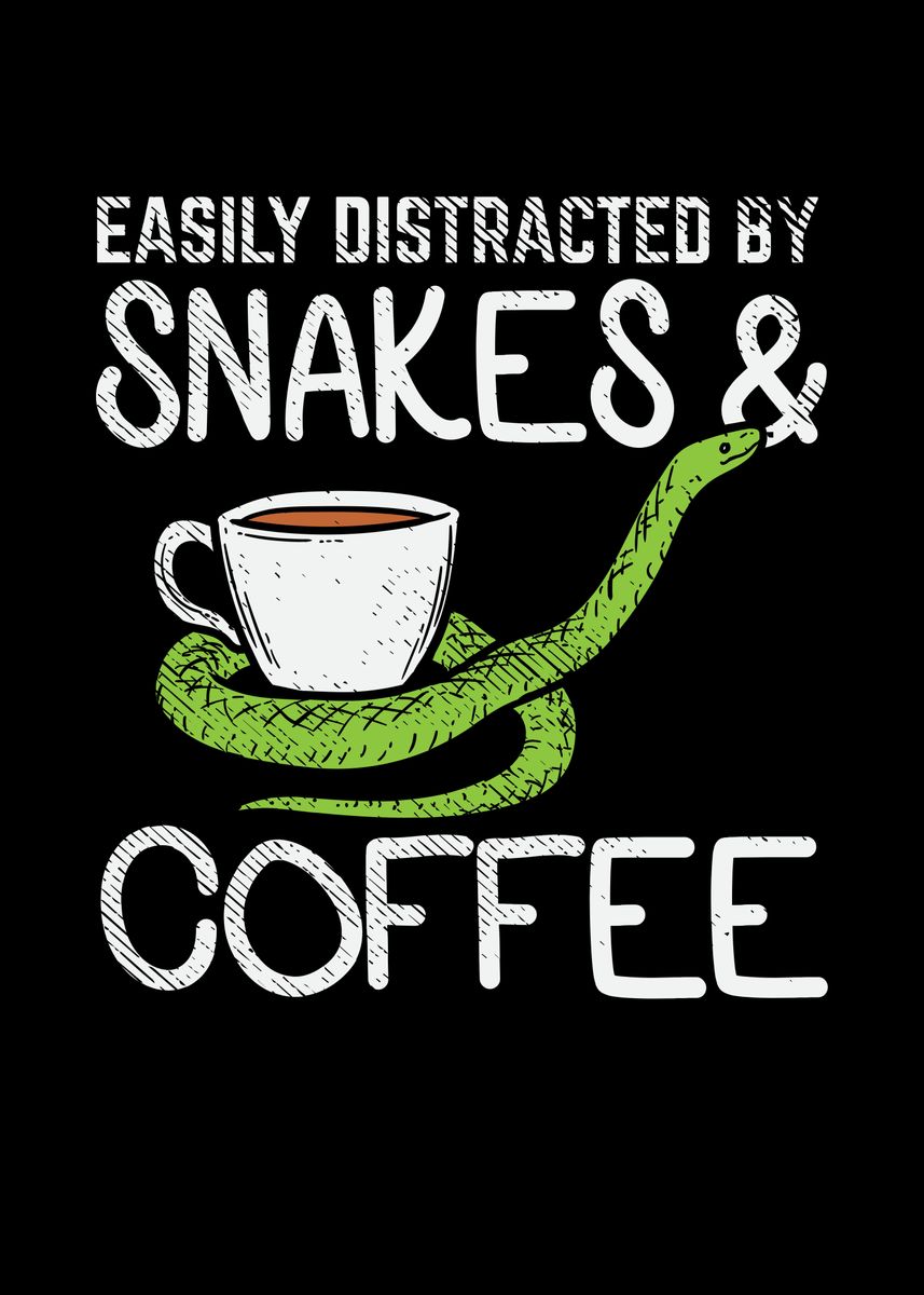 'Snakes and Coffee' Poster, picture, metal print, paint by Shiva121 ...