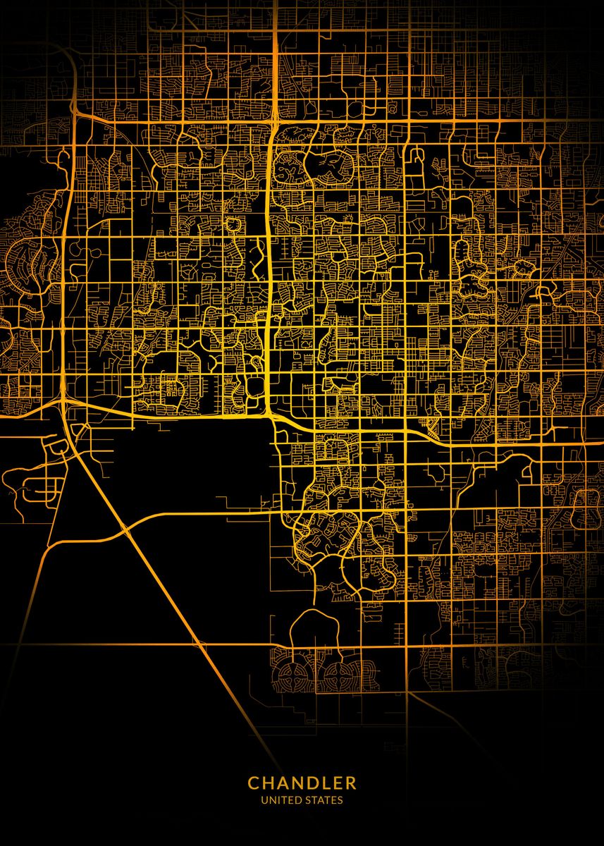 'Chandler City Map' Poster by Trulaf Design | Displate