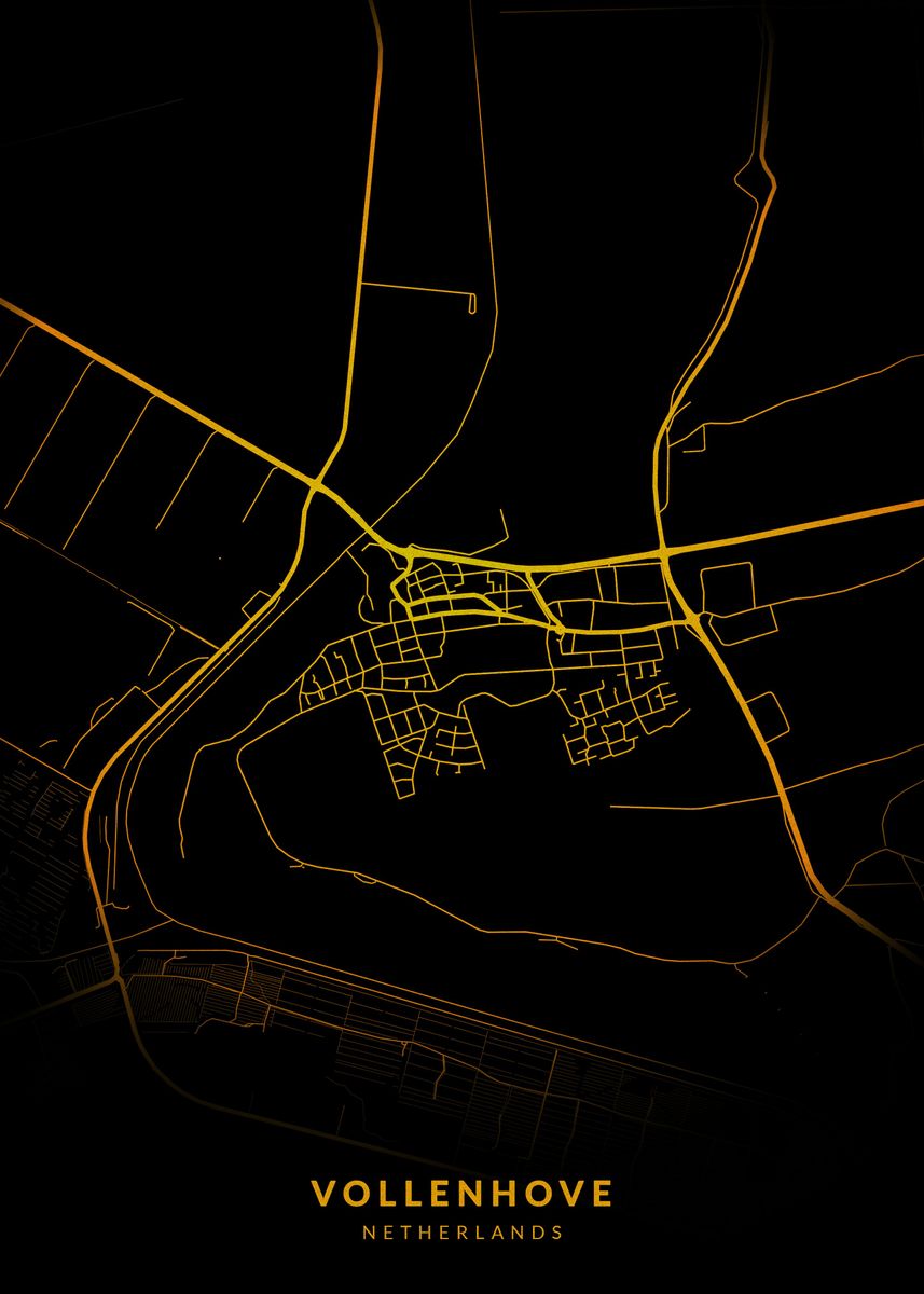 'Vollenhove City Map' Poster by Trulaf Design | Displate