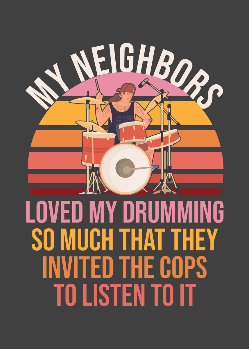 'Funny Drummer Quote' Poster, picture, metal print, paint by ...