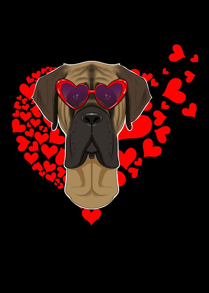 'Mastiff Lover I Dog Lover' Poster, picture, metal print, paint by ...