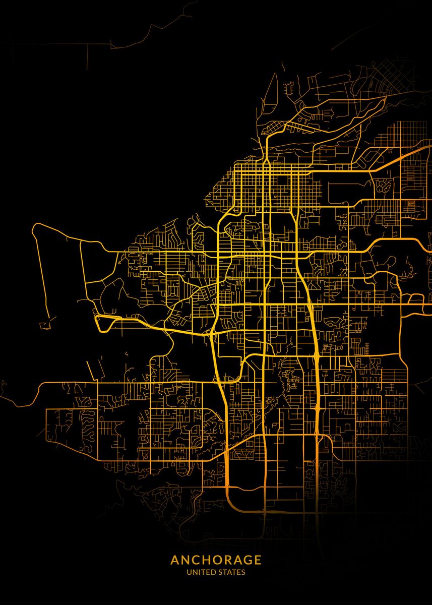 'Anchorage City Map' Poster by Trulaf Design | Displate