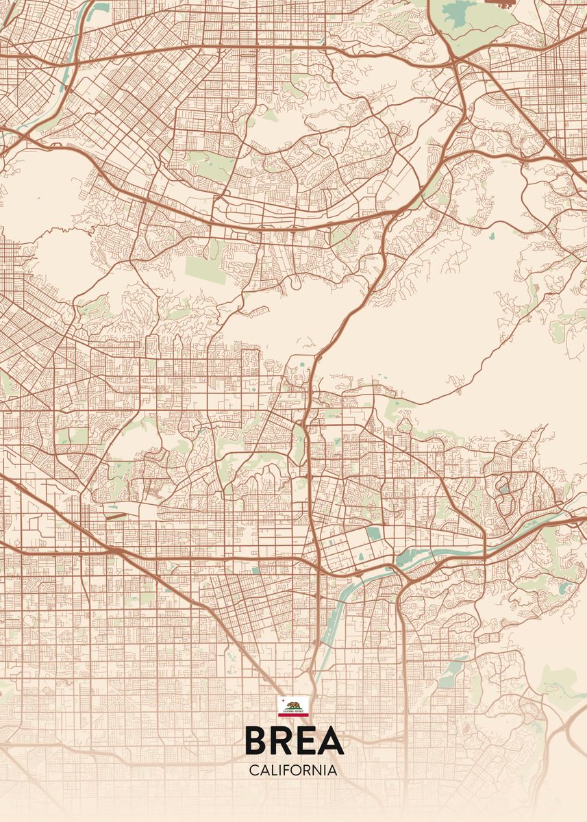 'Brea CA' Poster, picture, metal print, paint by IMR Designs | Displate