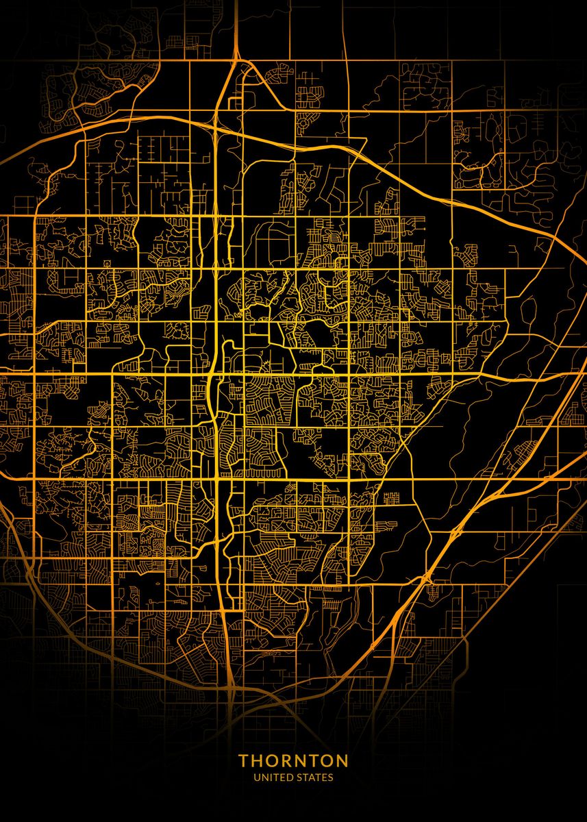'Thornton City Map' Poster, picture, metal print, paint by Trulaf ...