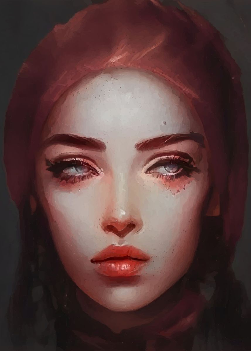 'Red Magi Elhane' Poster, picture, metal print, paint by matthew ...