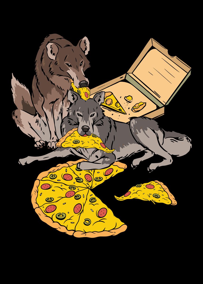 'Wolf Pizza' Poster by NAO | Displate