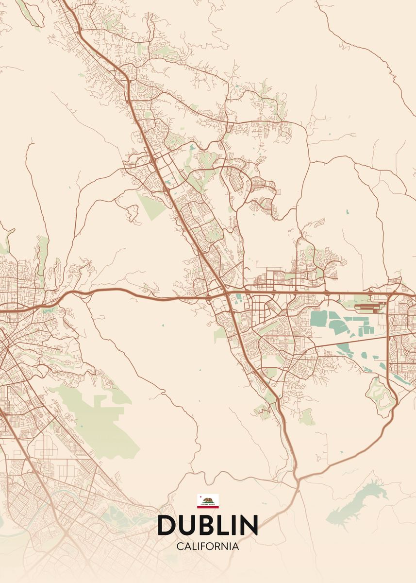 'Dublin CA' Poster, picture, metal print, paint by IMR Designs | Displate