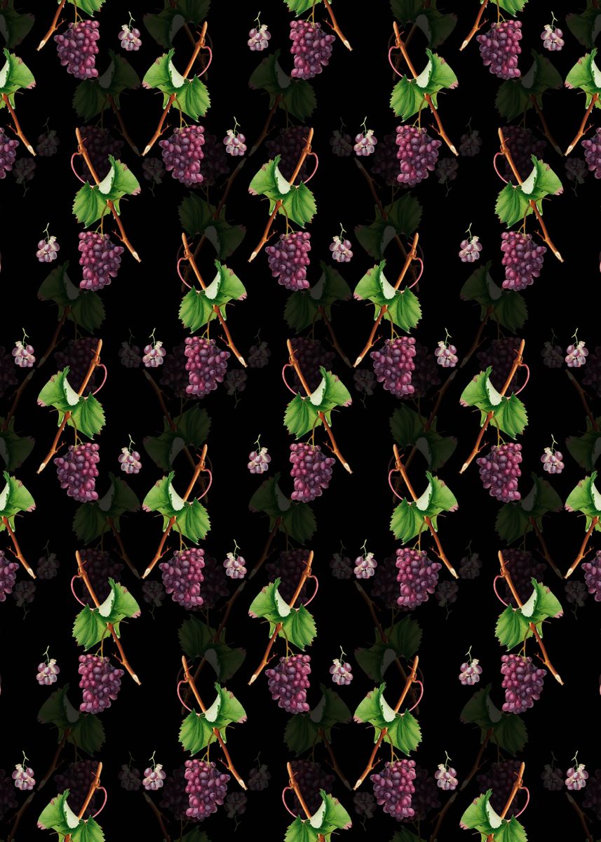 'Grape Barbarossa Pattern' Poster, picture, metal print, paint by Holy ...