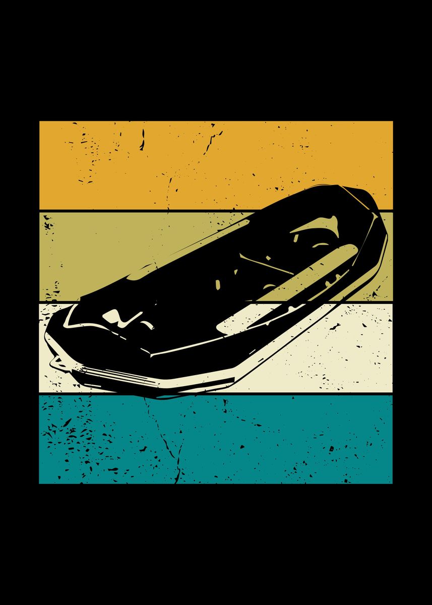 'Retro Paddle Boat Rafting' Poster, picture, metal print, paint by ...